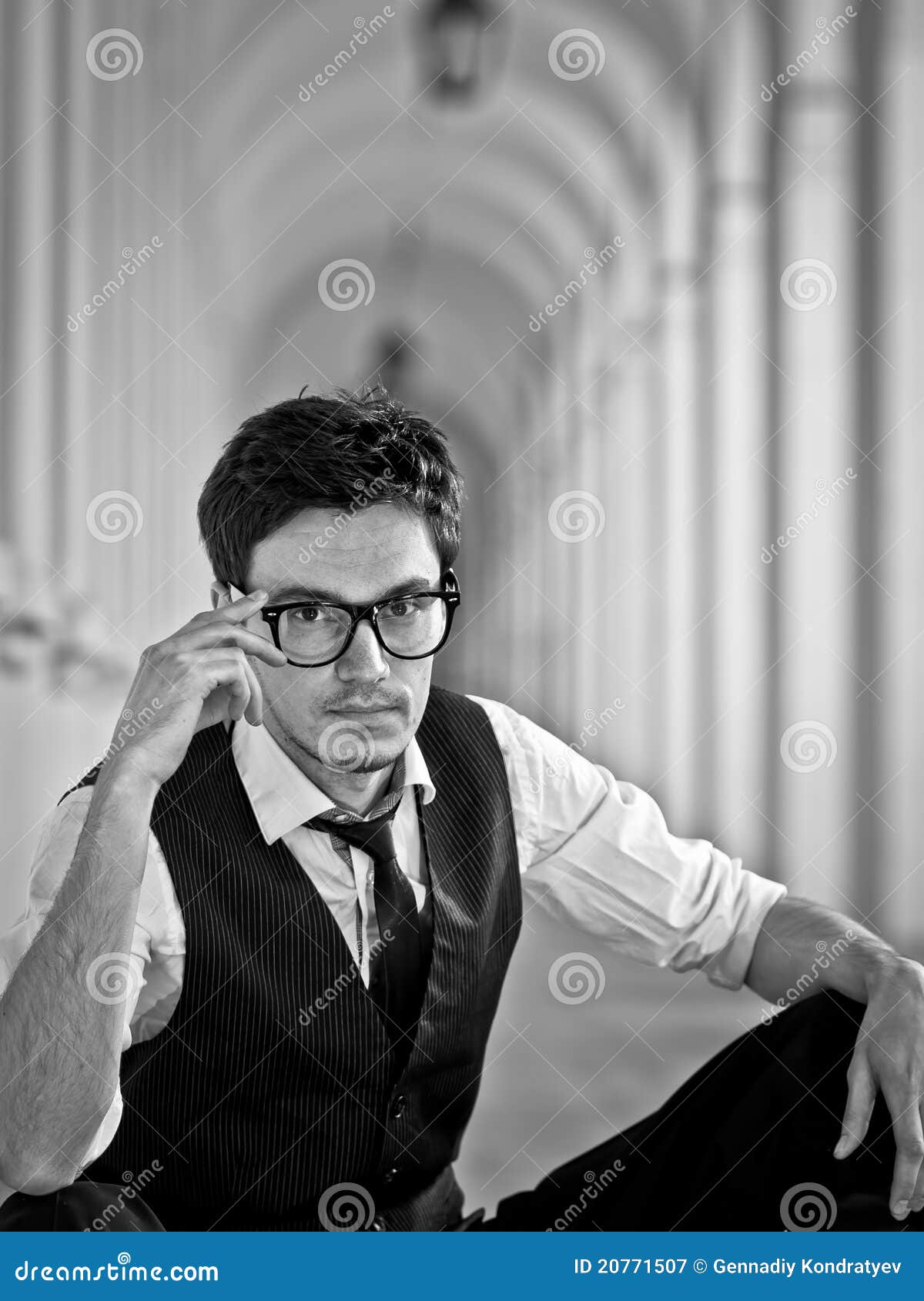 Young man in retro style stock image. Image of arch, light - 20771507