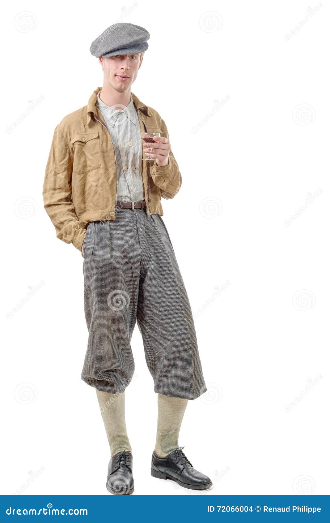 Young Man Retro Style, 40, Vintage Clothes Stock Photo - Image of ...