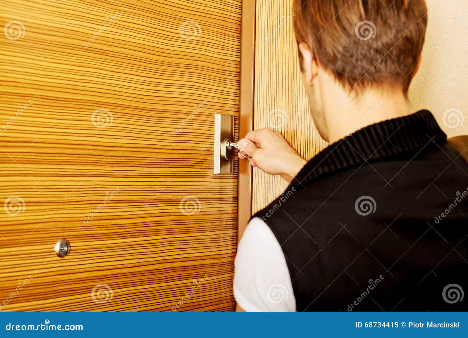 Young Man Returning or Going Out from Home Stock Image - Image of flat ...