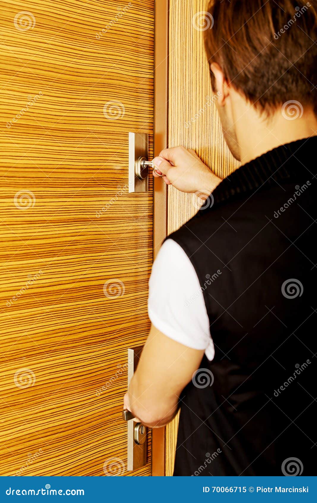Young Man Returning or Going Out from Home Stock Image - Image of ...