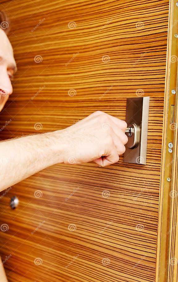 Young Man Returning or Going Out from Home Stock Image - Image of ...