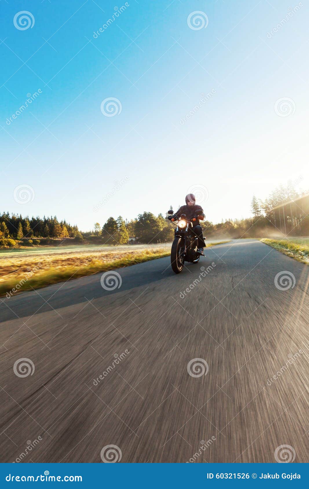 A Young Man Riding a Chopper on a Road Stock Photo - Image of adult ...