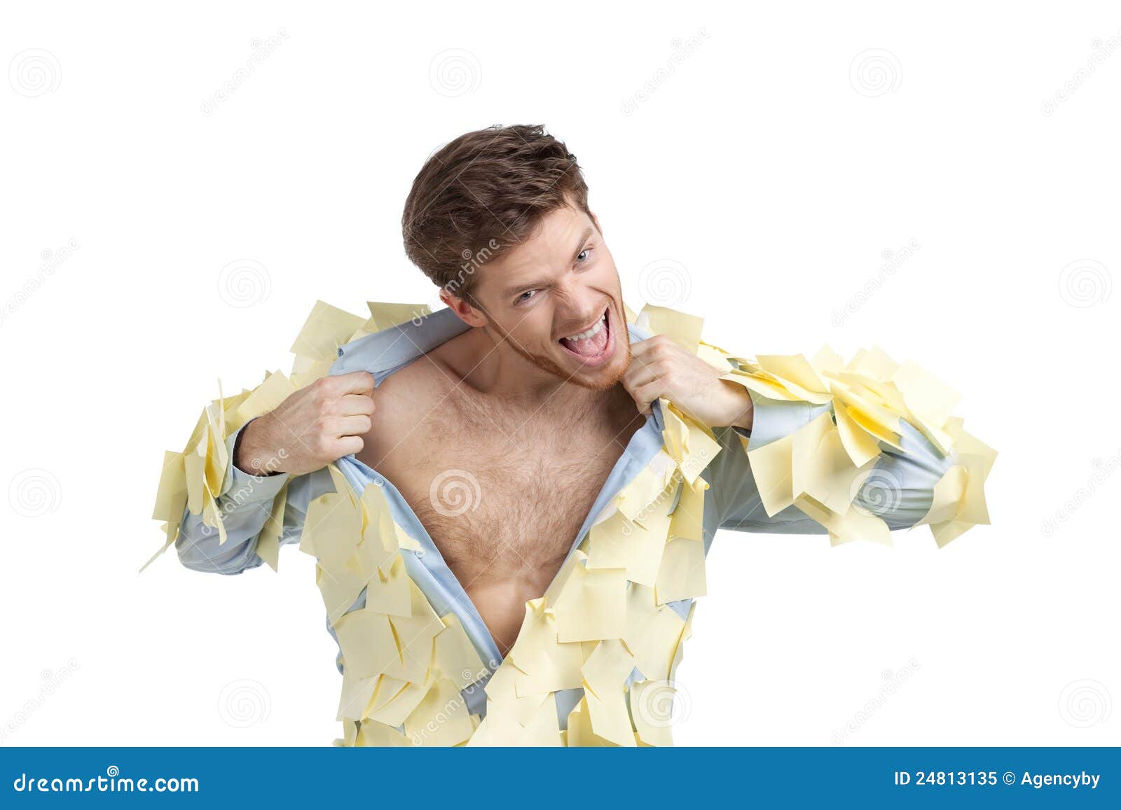 A Young Man Ripping Off His Shirt Stock Image Image Of Close Appealing 24813135