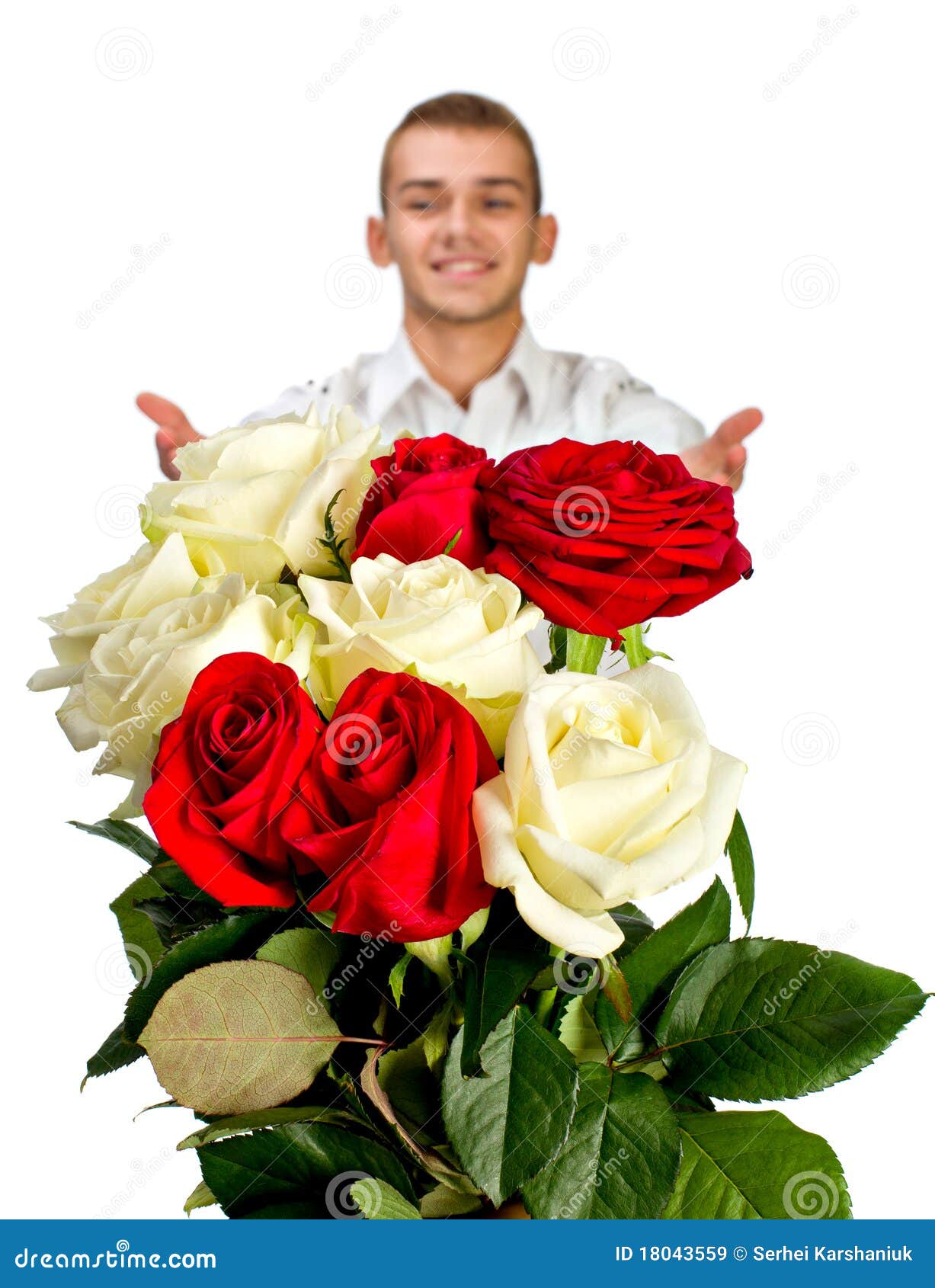 Young Man with Rose stock image. Image of formal, person - 18043559