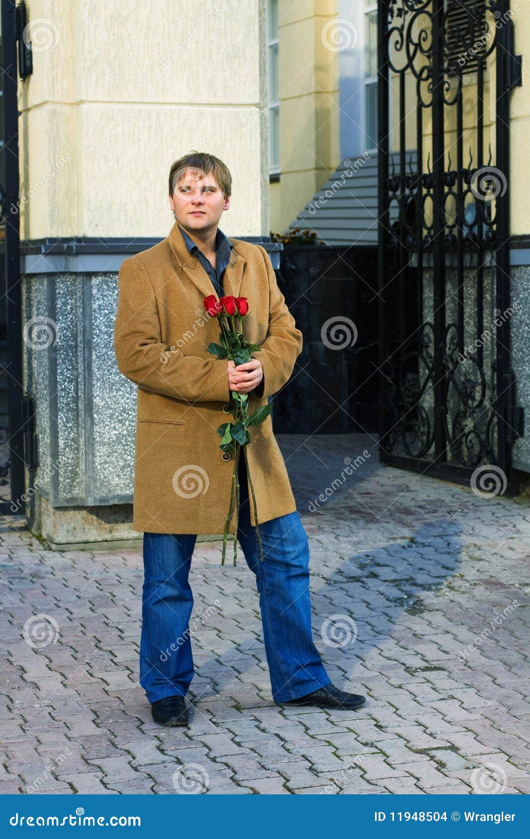 Young man with a roses. stock photo. Image of date, romance - 11948504