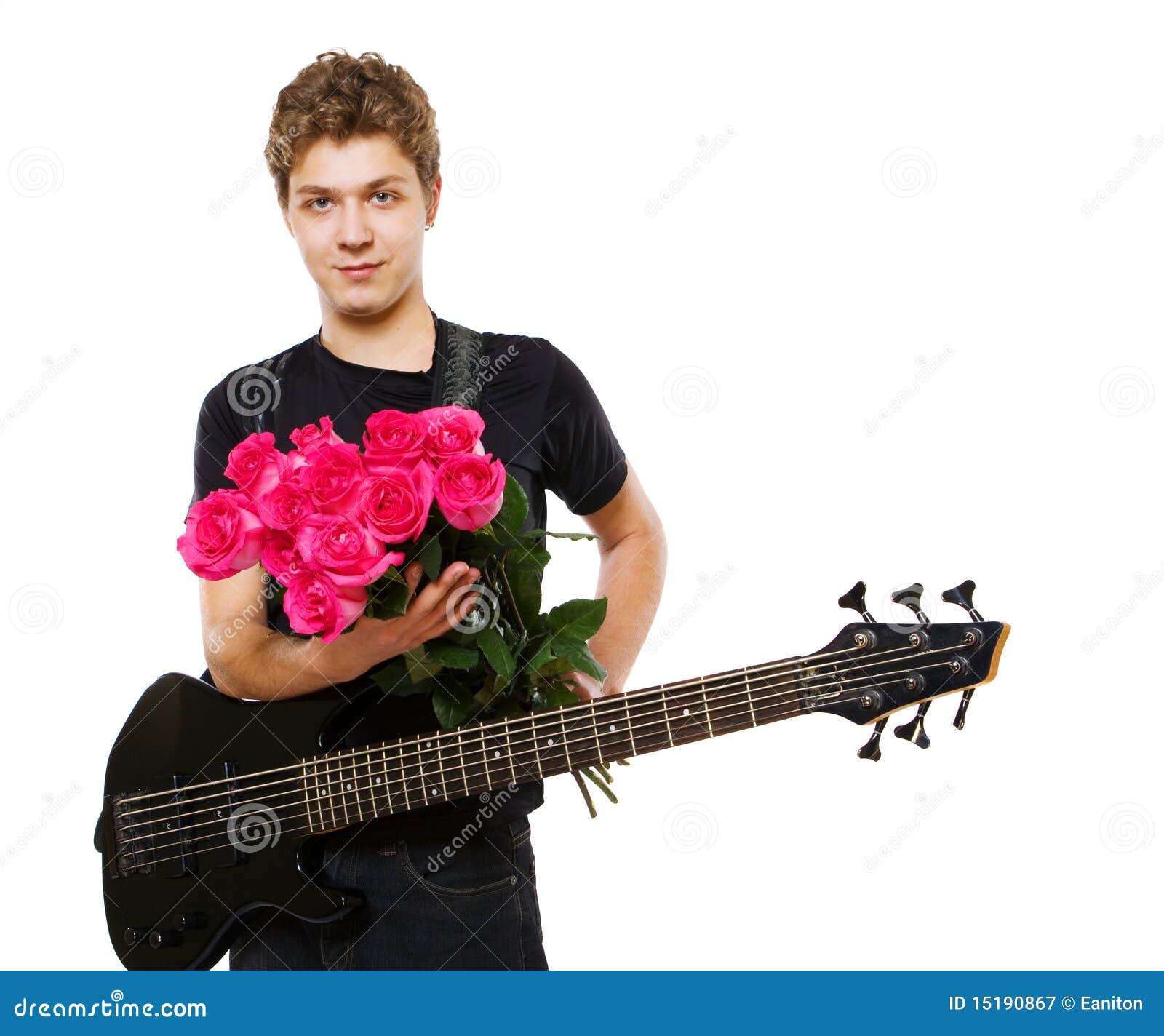 Young man with roses stock image. Image of bouquet, handsome - 15190867