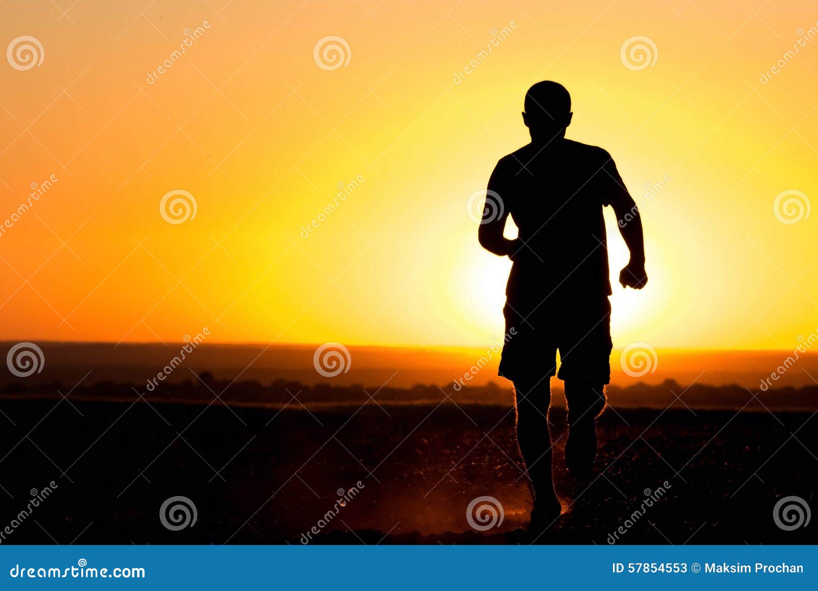 A Young Man Running in the Field Stock Image - Image of rays, young ...