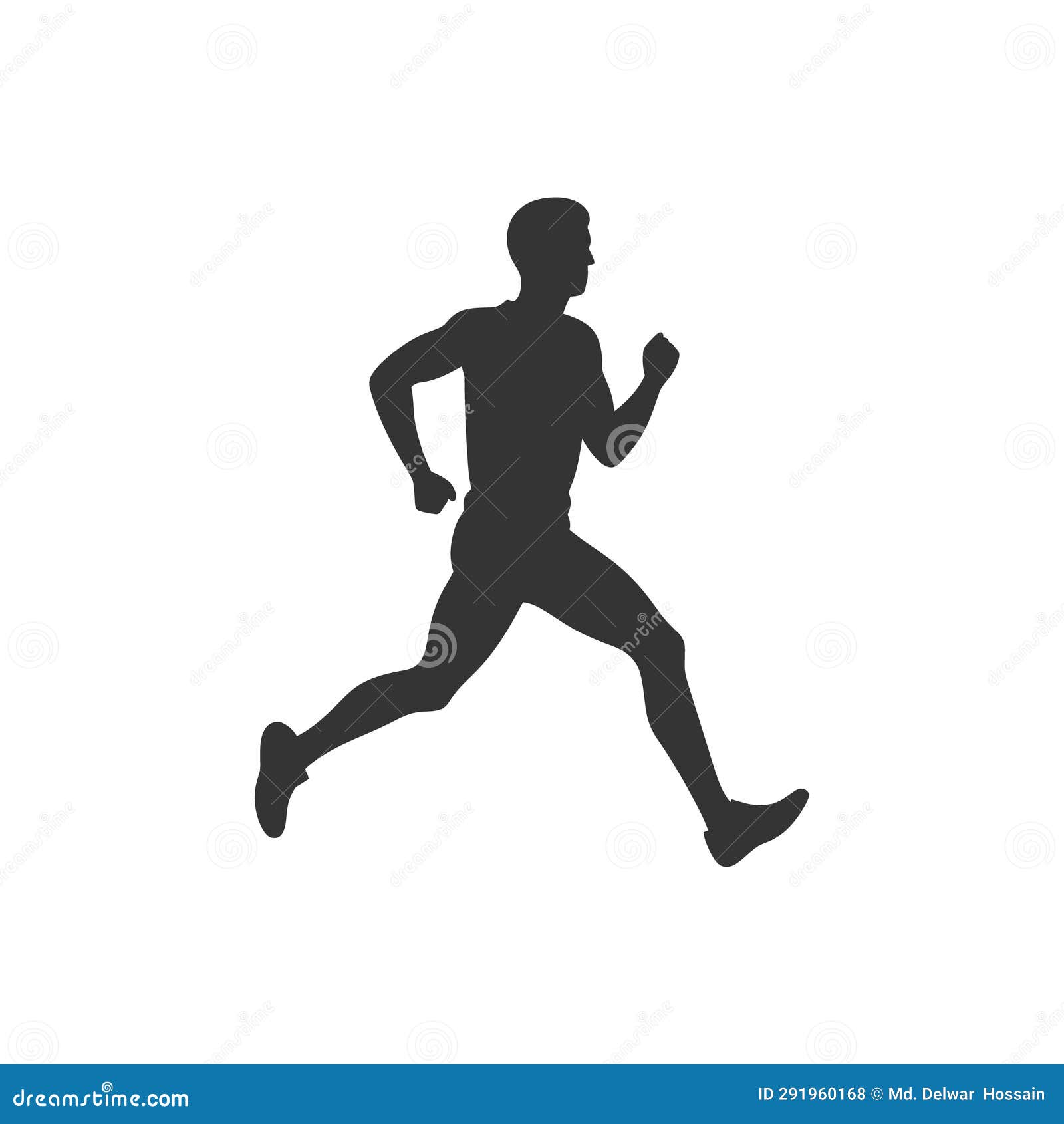 Young man running icon stock illustration. Illustration of male - 291960168
