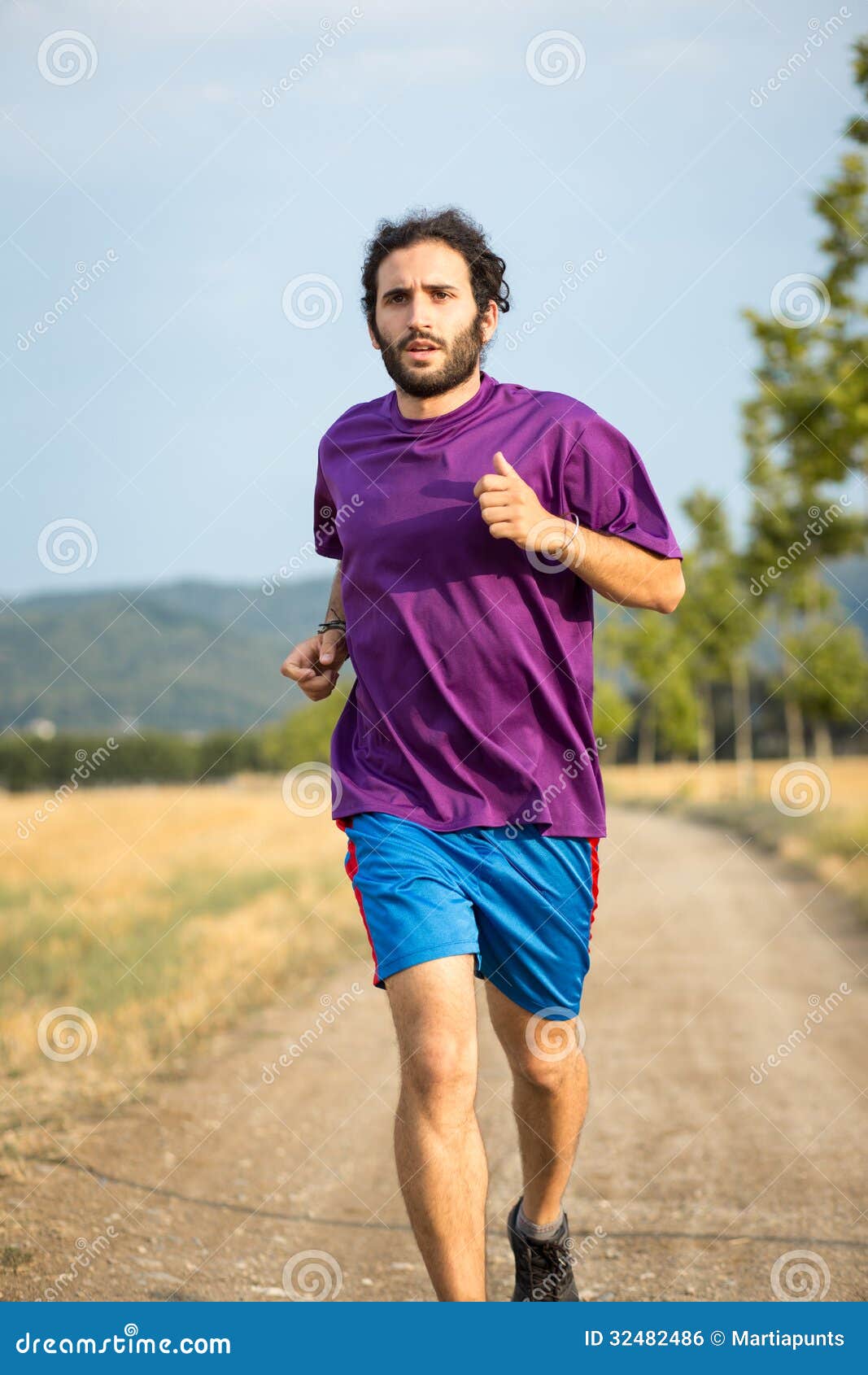 Young Man Running in the Nature Stock Photo - Image of jogging ...