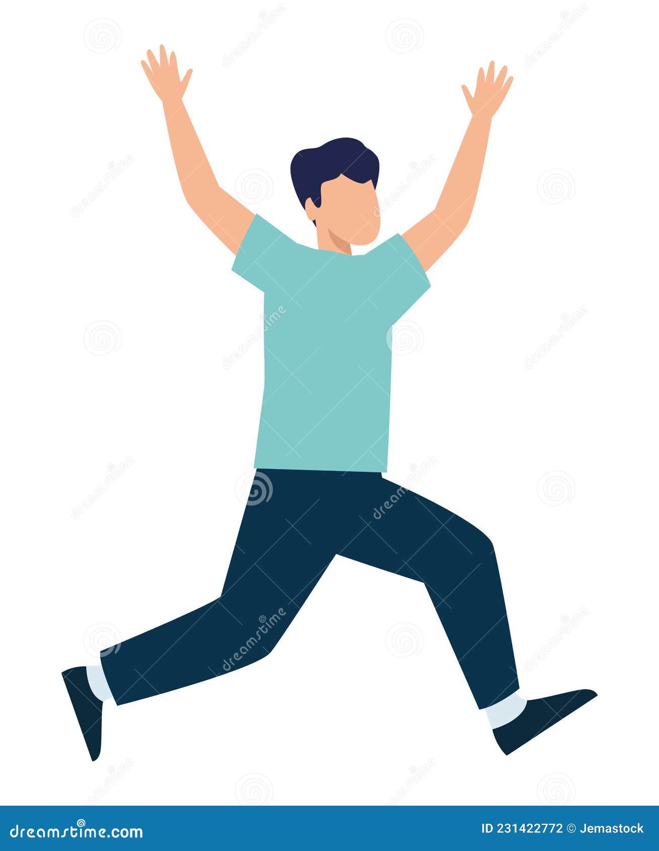 Young man running stock vector. Illustration of trendy - 231422772