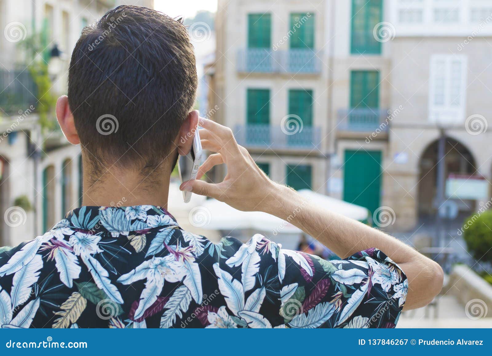 Young Man`s Backs Talking on Mobile Stock Image - Image of concepts ...