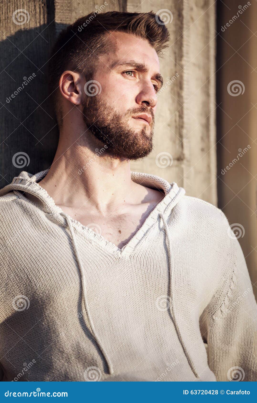 Young man with sad look stock photo. Image of leaning - 63720428