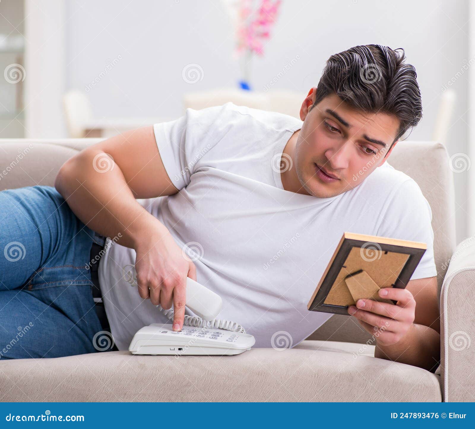 Young Man in Sad Saint Valentine Concept Stock Photo - Image of ...
