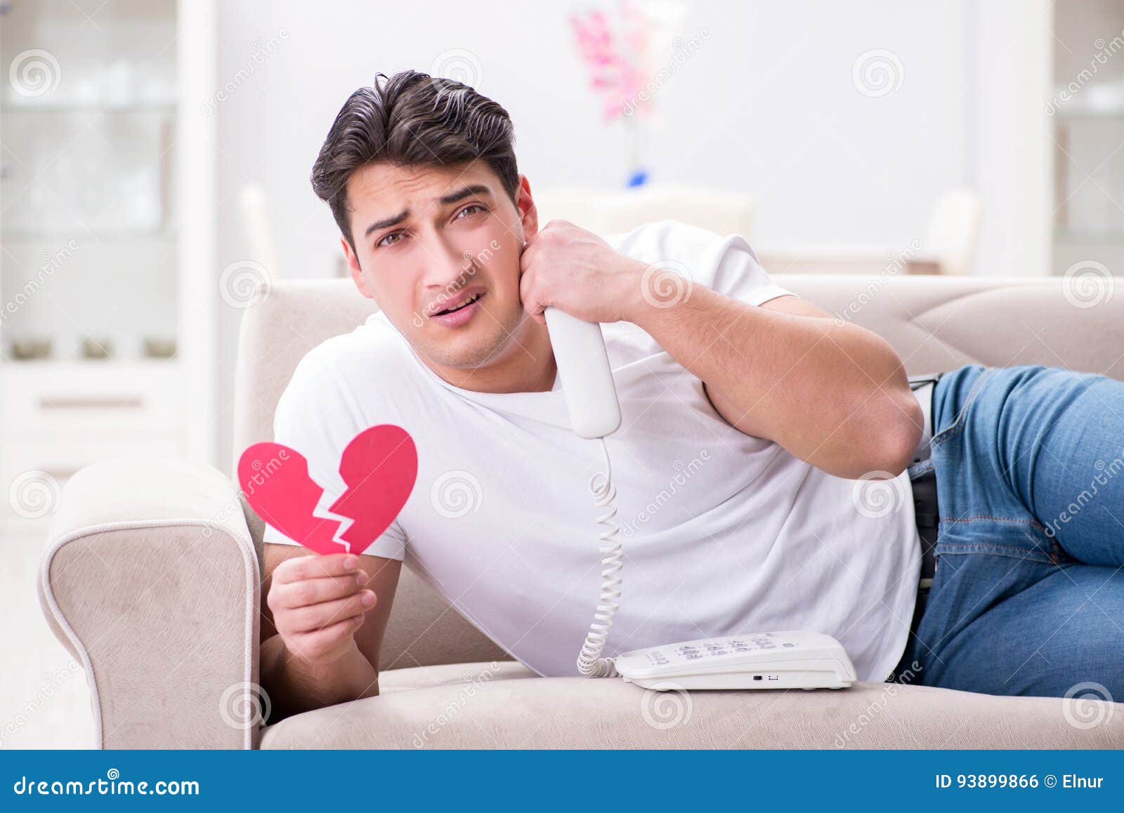 The Young Man in Sad Saint Valentine Concept Stock Photo - Image of ...