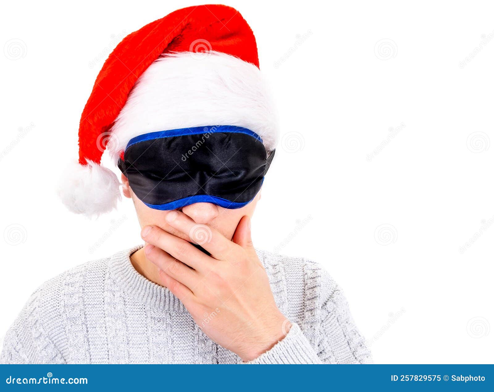 Young Man In Sleep Mask Stock Image Image Of Party 257829575