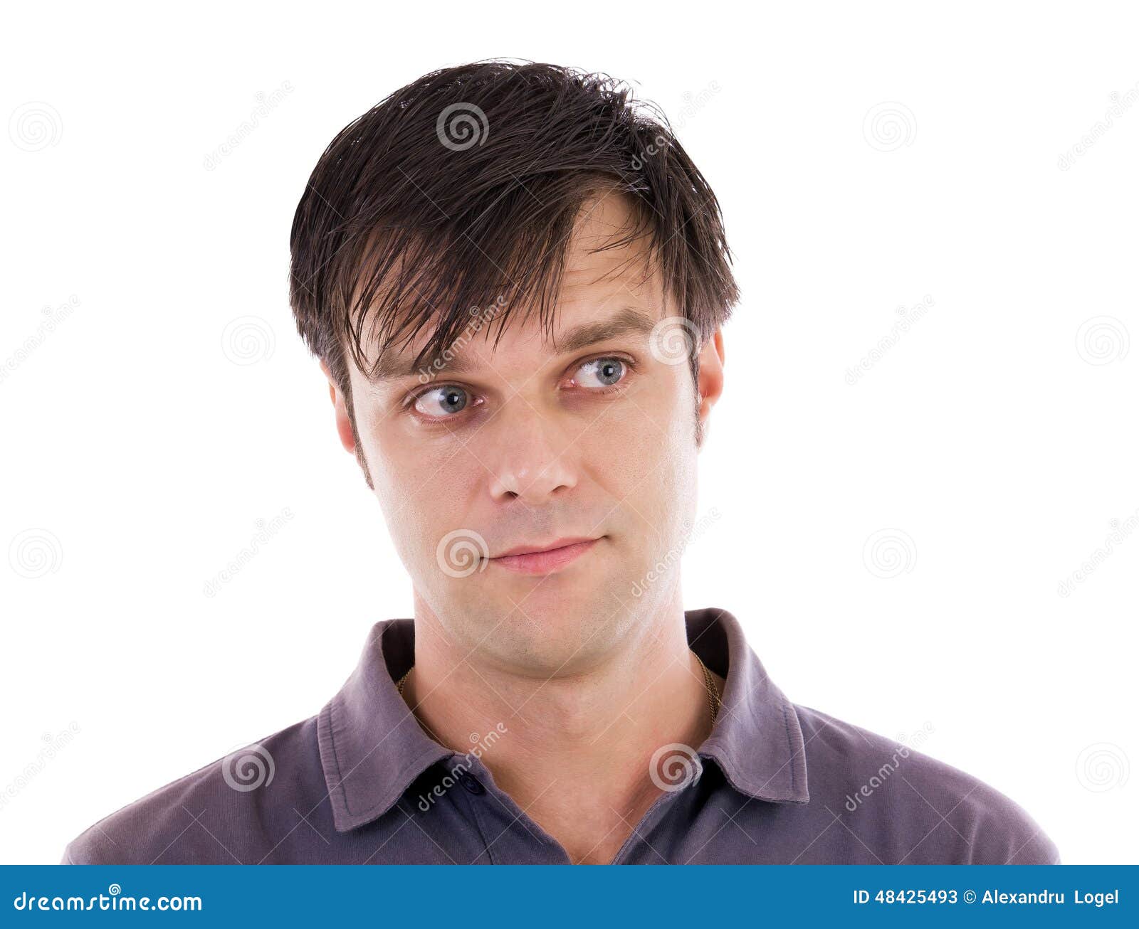 Young Man with Satisfied Look Stock Image - Image of fashion, hair ...