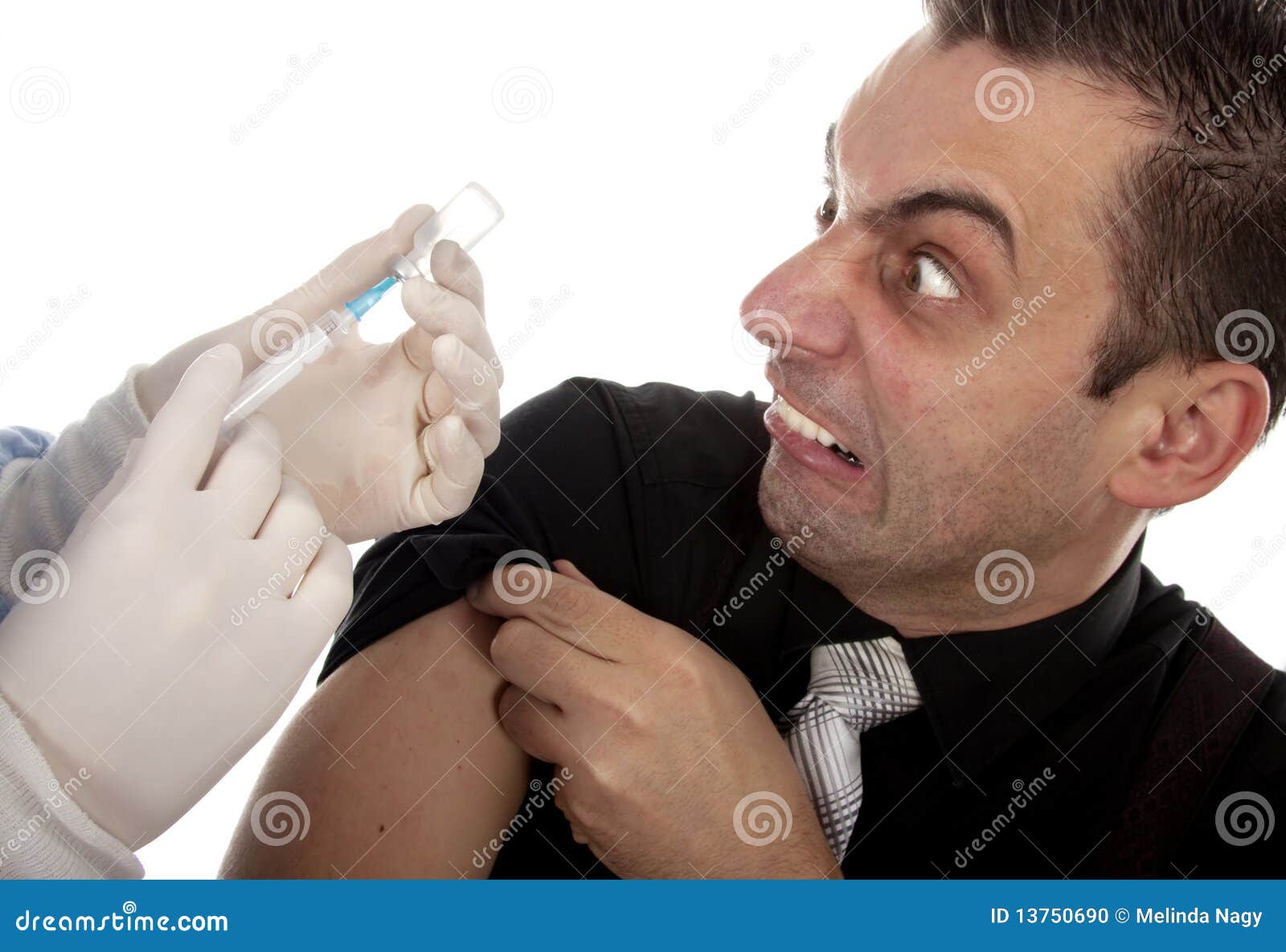 Young Man Scared Of Injections Stock Photo - Image: 13750690