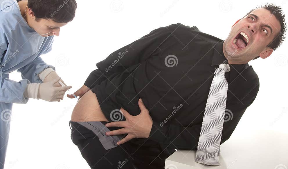 Young Man Scared of Injections Stock Photo - Image of doctor, humor ...
