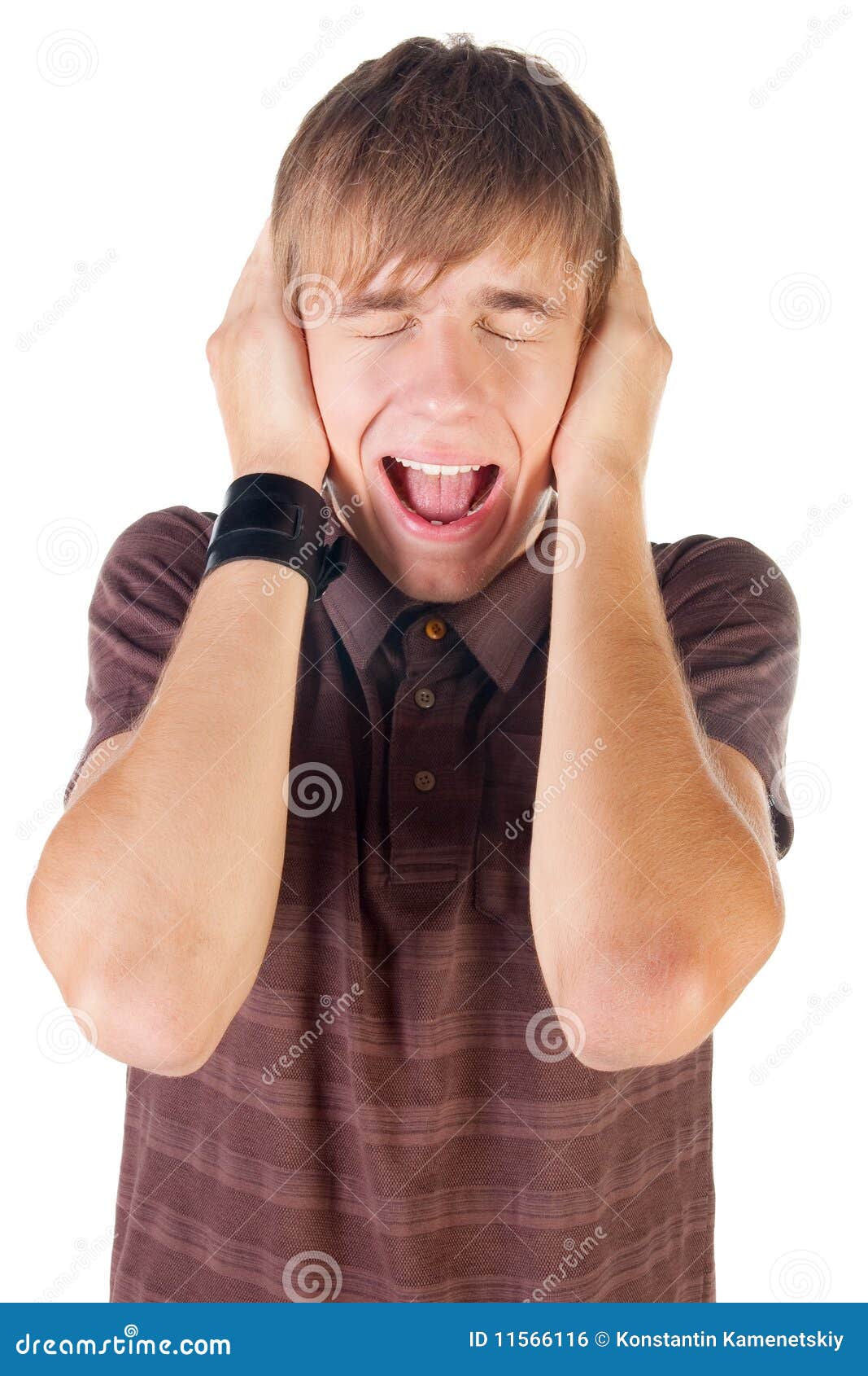 Young man screaming. stock photo. Image of fear, expressing - 11566116
