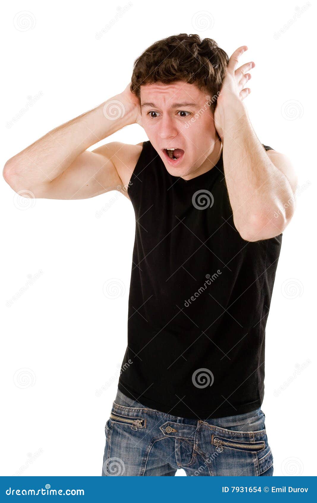 Young man screaming stock photo. Image of casual, personage - 7931654