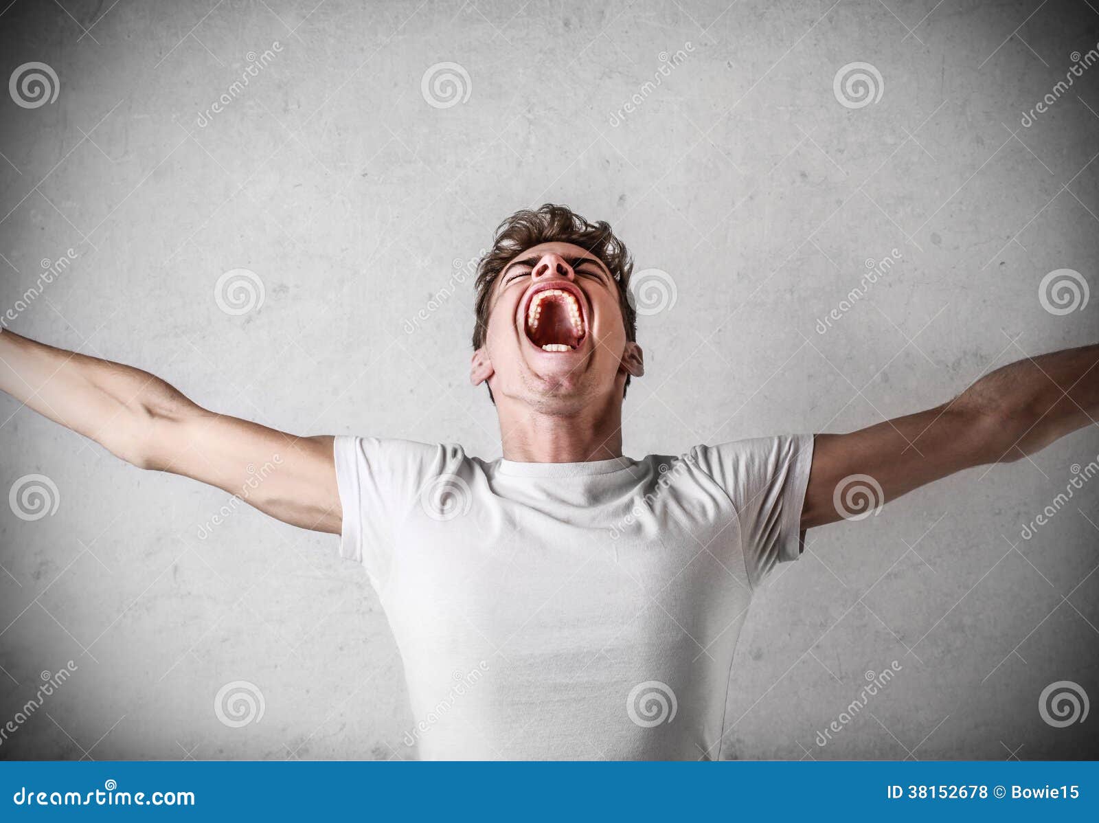 Young man screaming stock photo. Image of business, laugh - 38152678