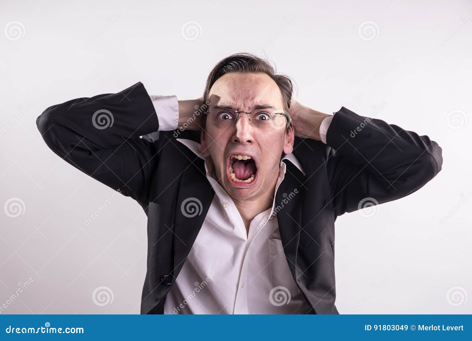 Young Man Screaming with Rage and Frustration Stock Image - Image of ...