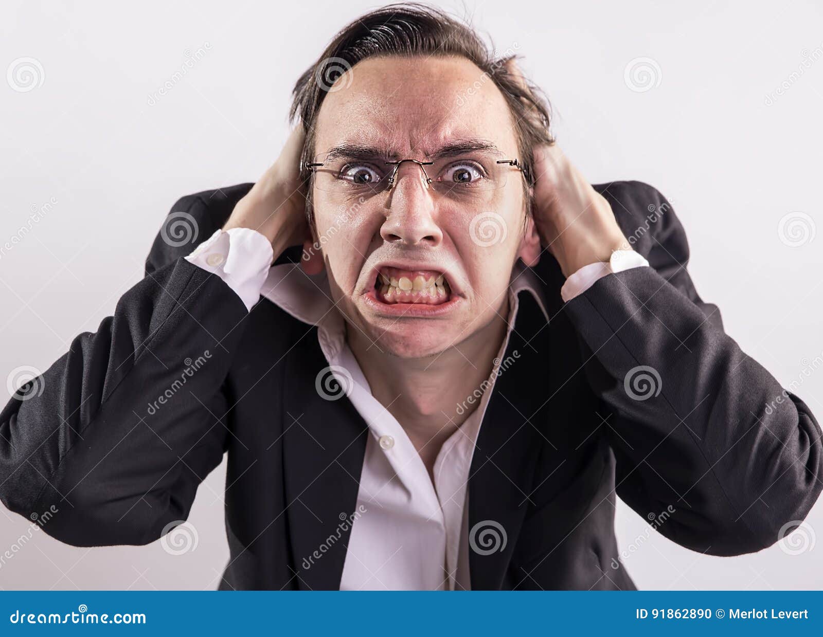 Young Man Screaming with Rage and Frustration Stock Photo - Image of ...