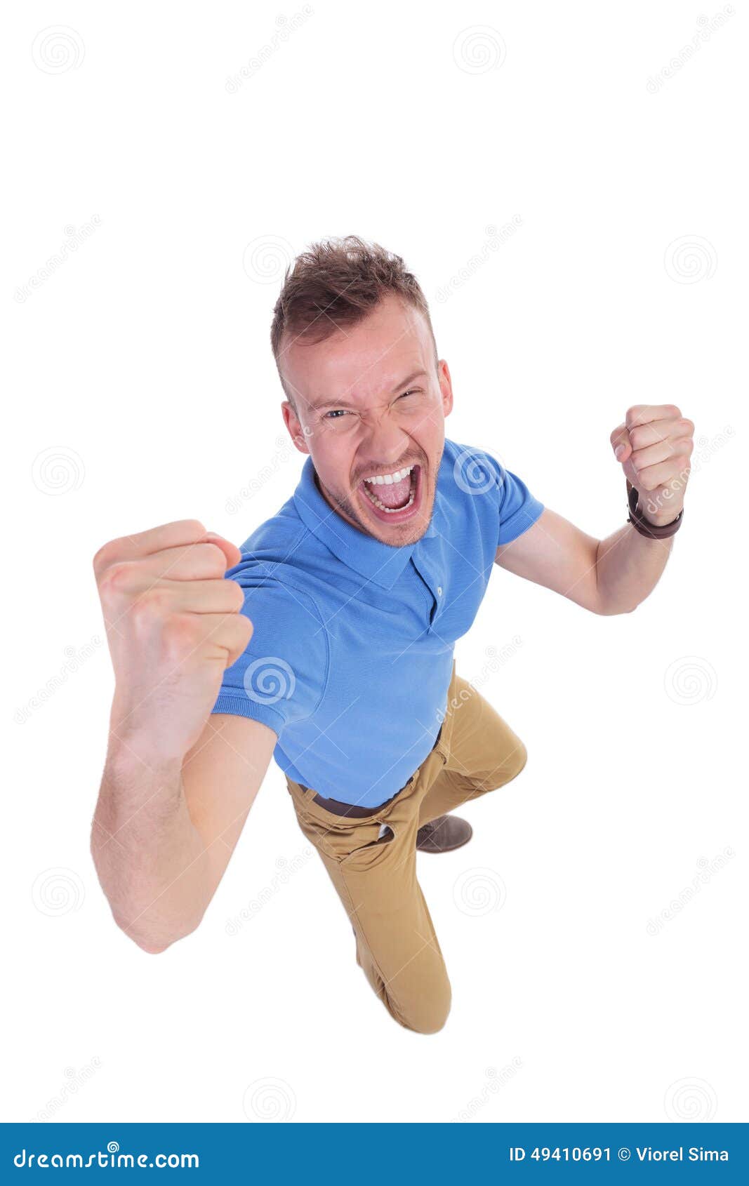 Young man screaming stock image. Image of people, hand - 49410691