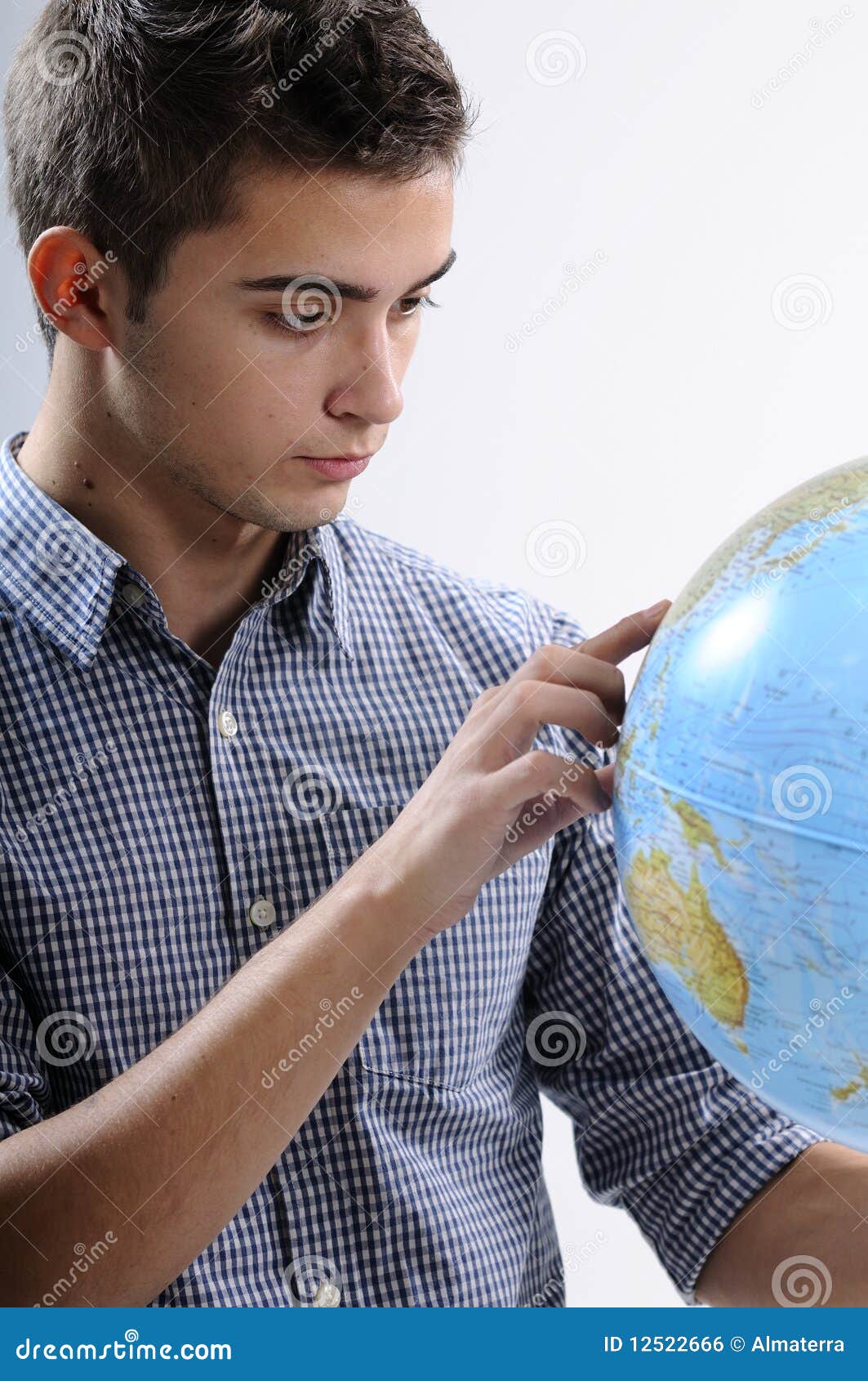 Young man searching stock photo. Image of shirt, travel - 12522666
