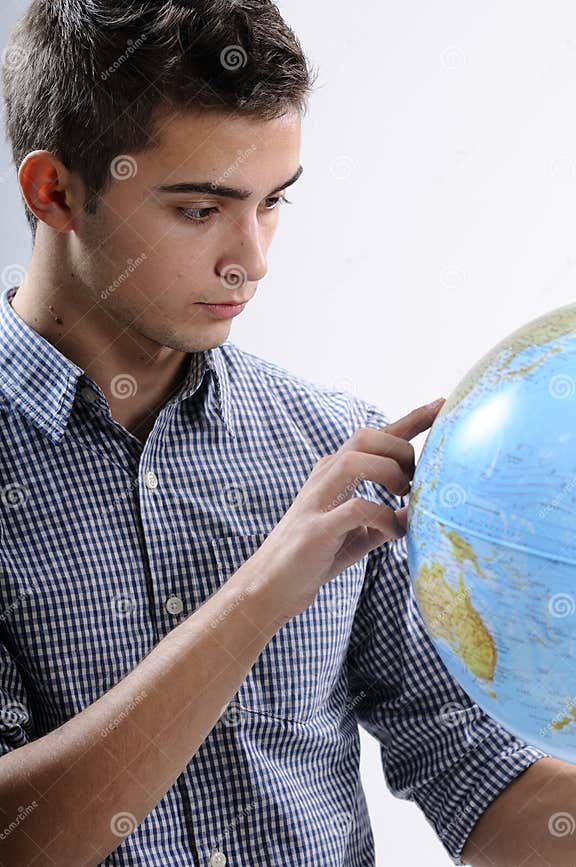 Young man searching stock photo. Image of shirt, travel - 12522666