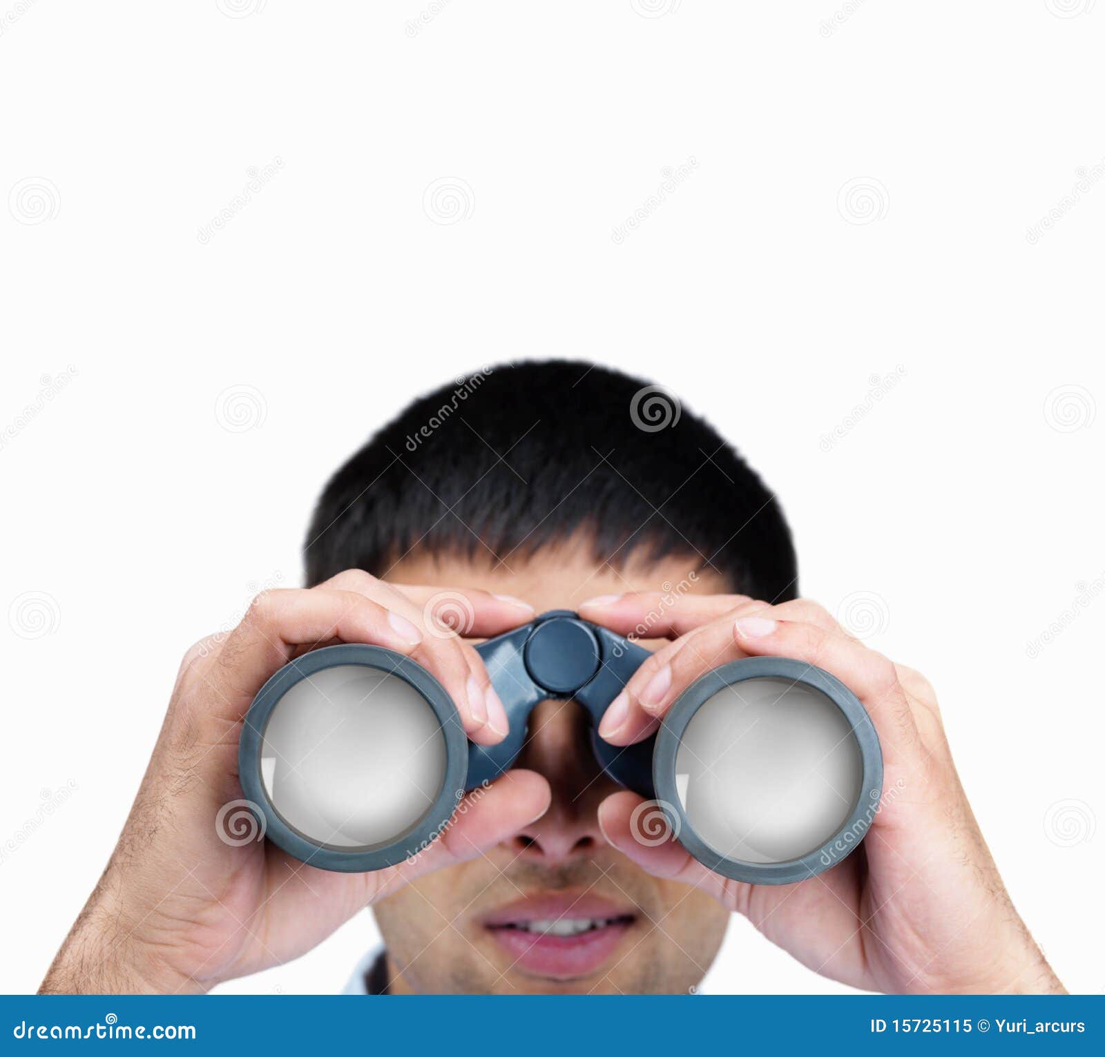 Young Man Searching Something with Binocular Stock Image - Image of ...