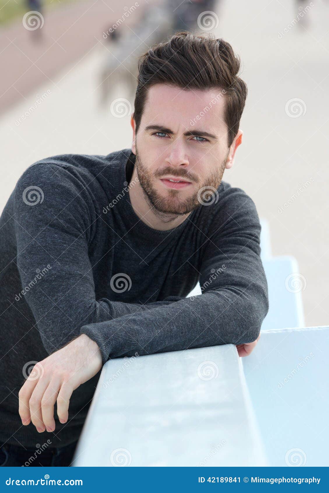 Young Man with Serious Expression Stock Image - Image of people ...