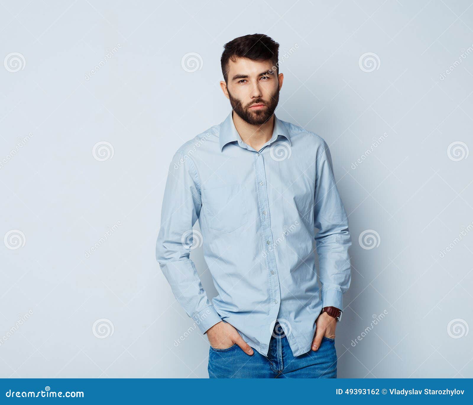 A Young Man with a Serious Expression on His Face Stock Photo - Image ...