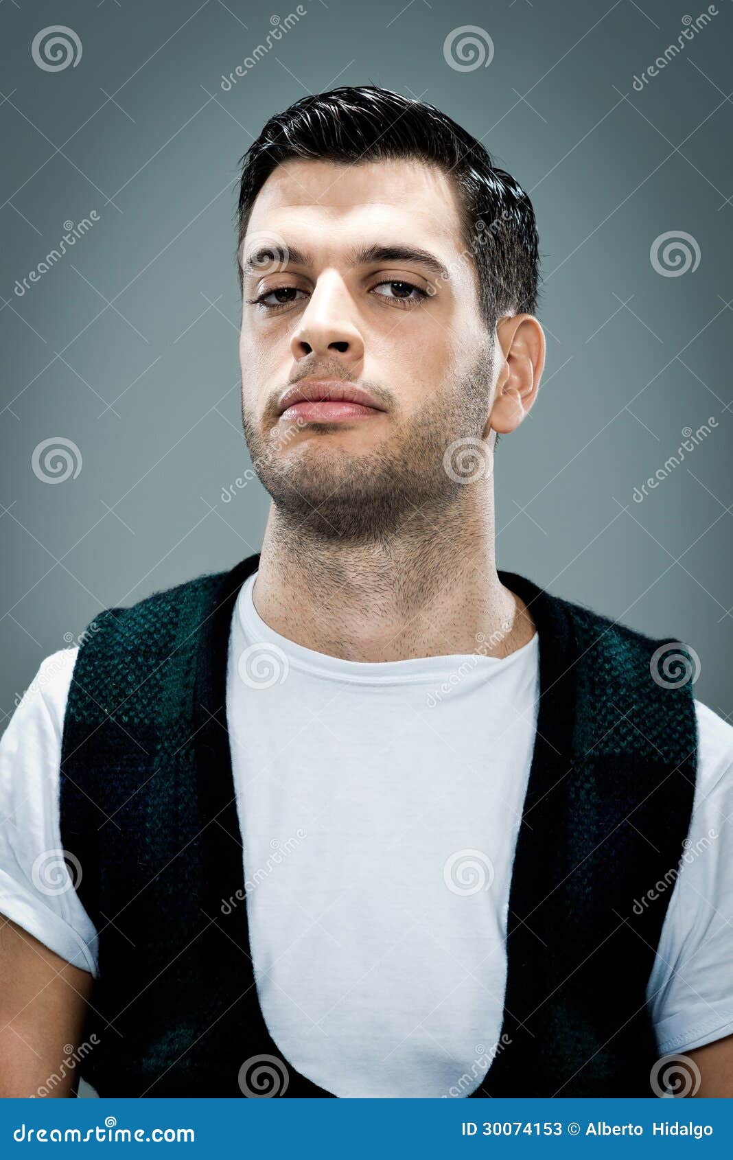 Young Man with Serious Expression Stock Image - Image of characters ...