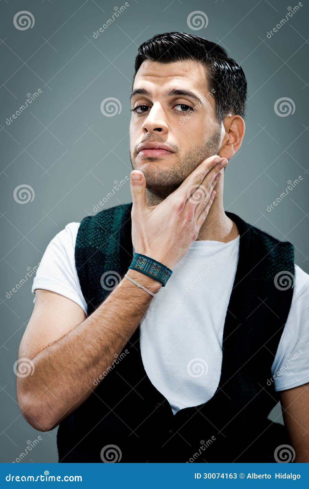 Young Man with Serious Expression Stock Image - Image of expression ...