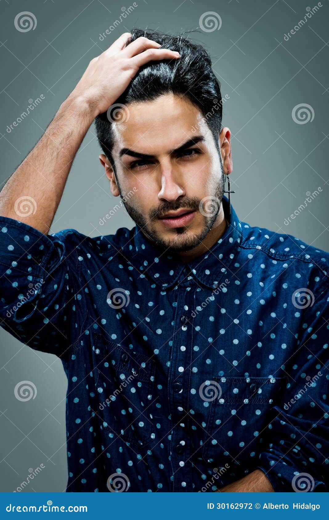 Young Man with Serious Expression Stock Photo - Image of human ...