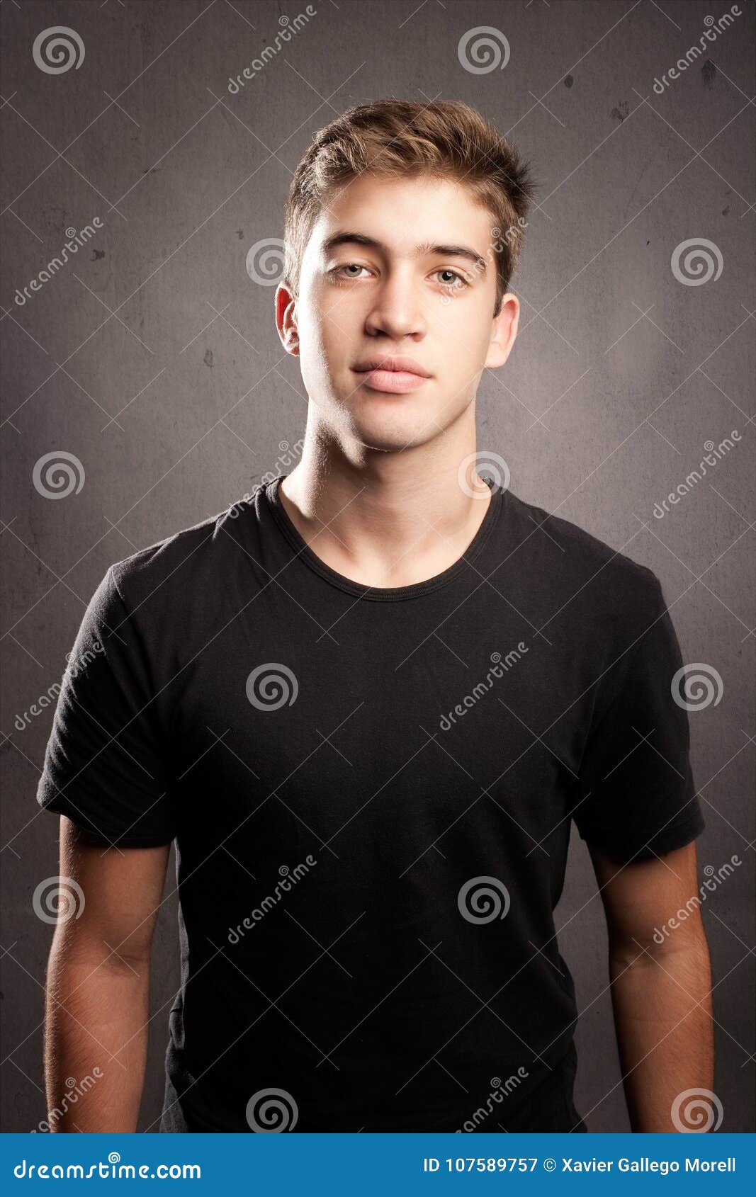 Young Man with Serious Expression Stock Image - Image of people, person ...