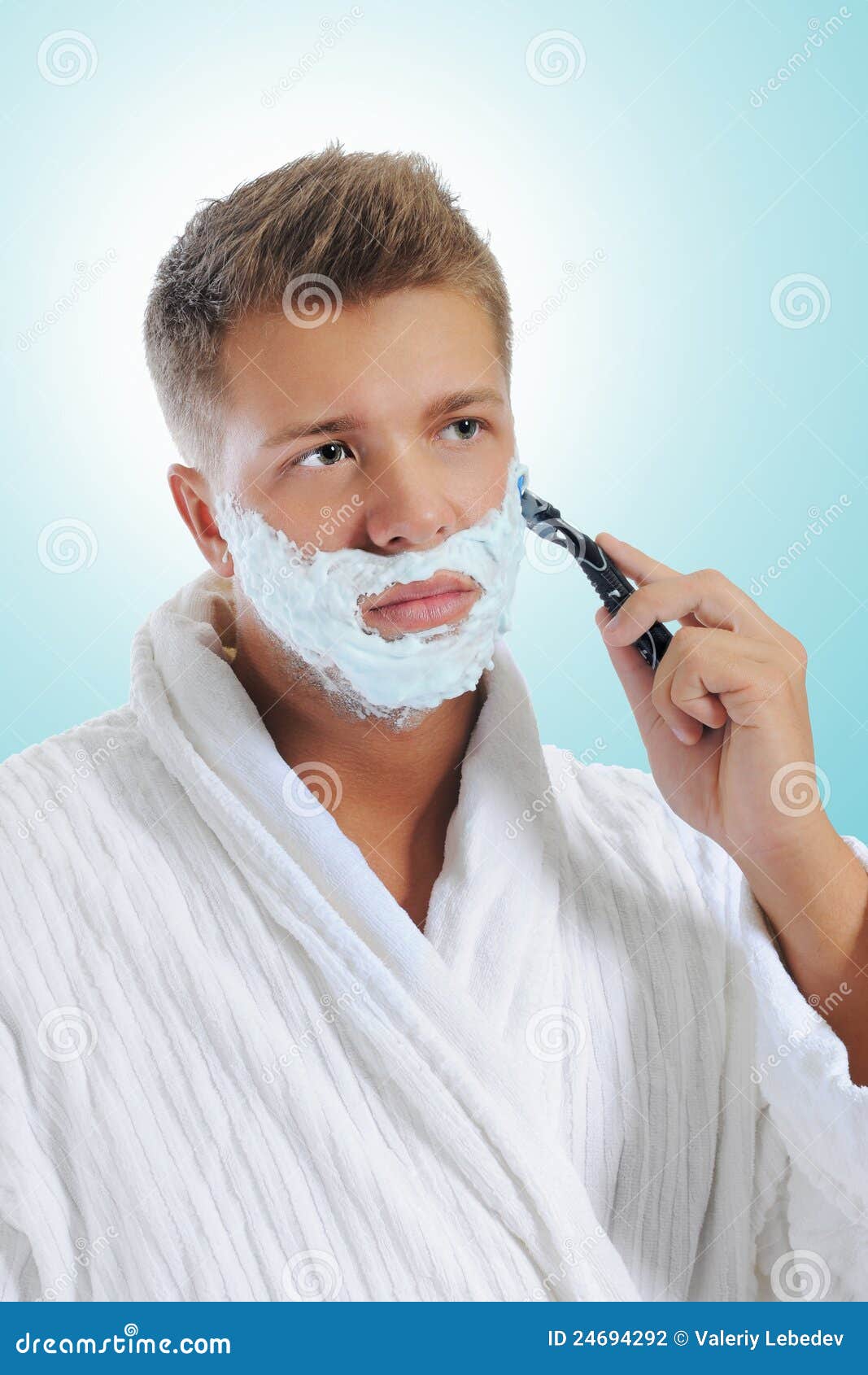 Young man shaving stock photo. Image of caucasian, male - 24694292