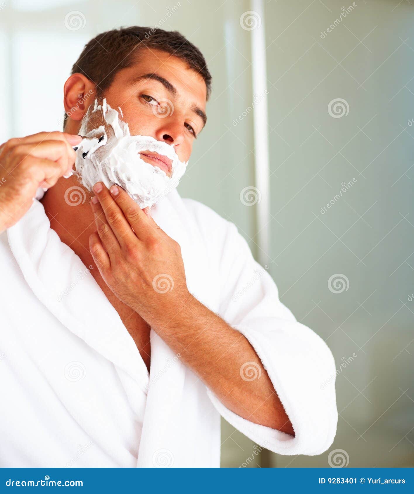 A Young Man Shaving His Beard Stock Image - Image of modern, male: 9283401