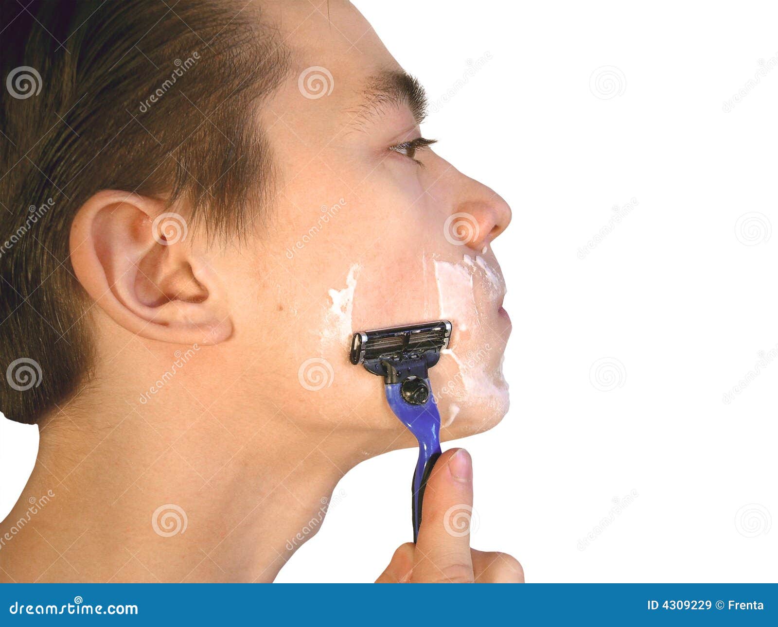 The Young Man Shaving on Morning the Face Stock Image - Image of beauty ...