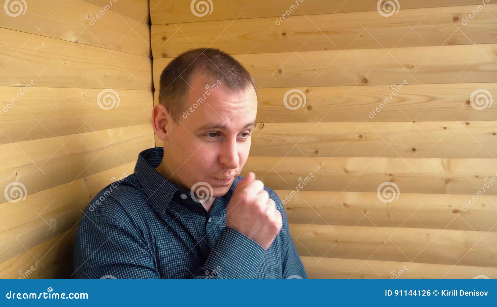 Young Man in Shirt Loudly Sneezed Stock Footage - Video of scarf ...