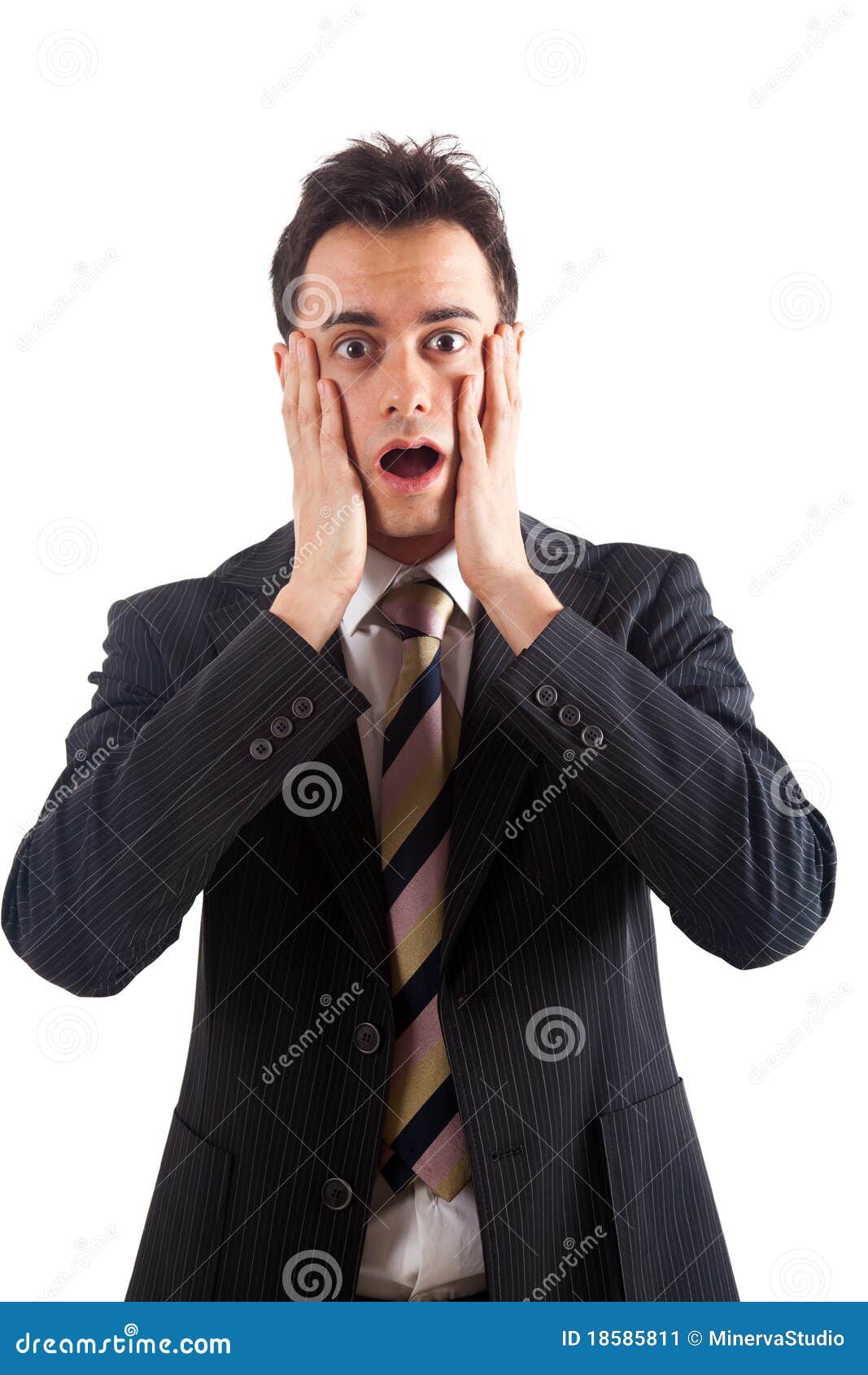 Young man shocked stock image. Image of head, handsome - 18585811