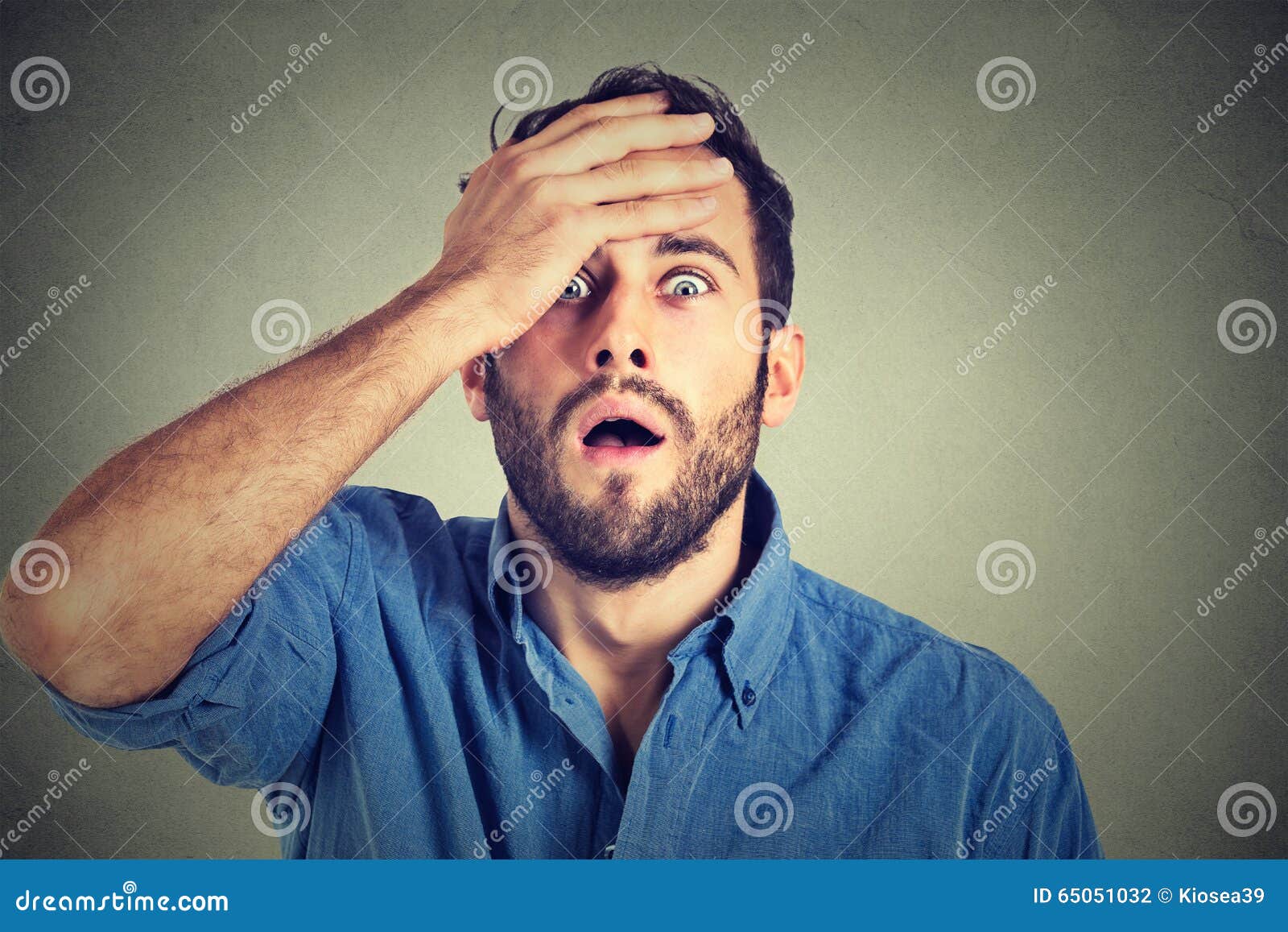 Young Man with Shocked Facial Expression Stock Photo - Image of adult ...