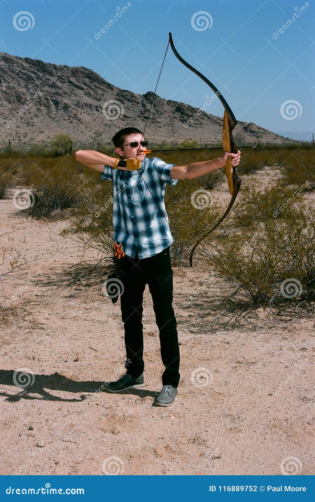 The Archer stock photo. Image of shot, masculine, desert - 116889752