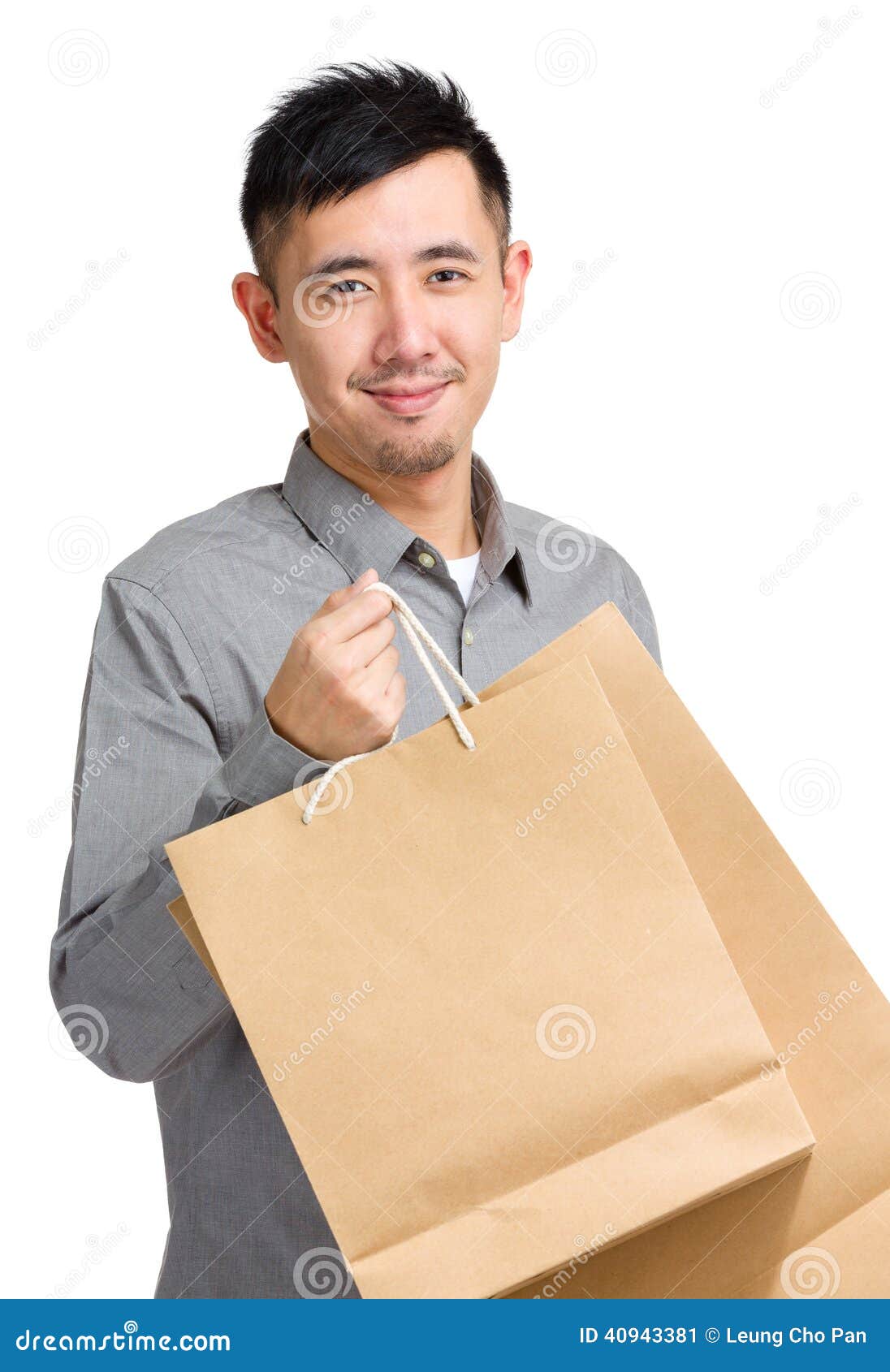 Young Man with Shopping Bag Stock Image - Image of happy, carry: 40943381