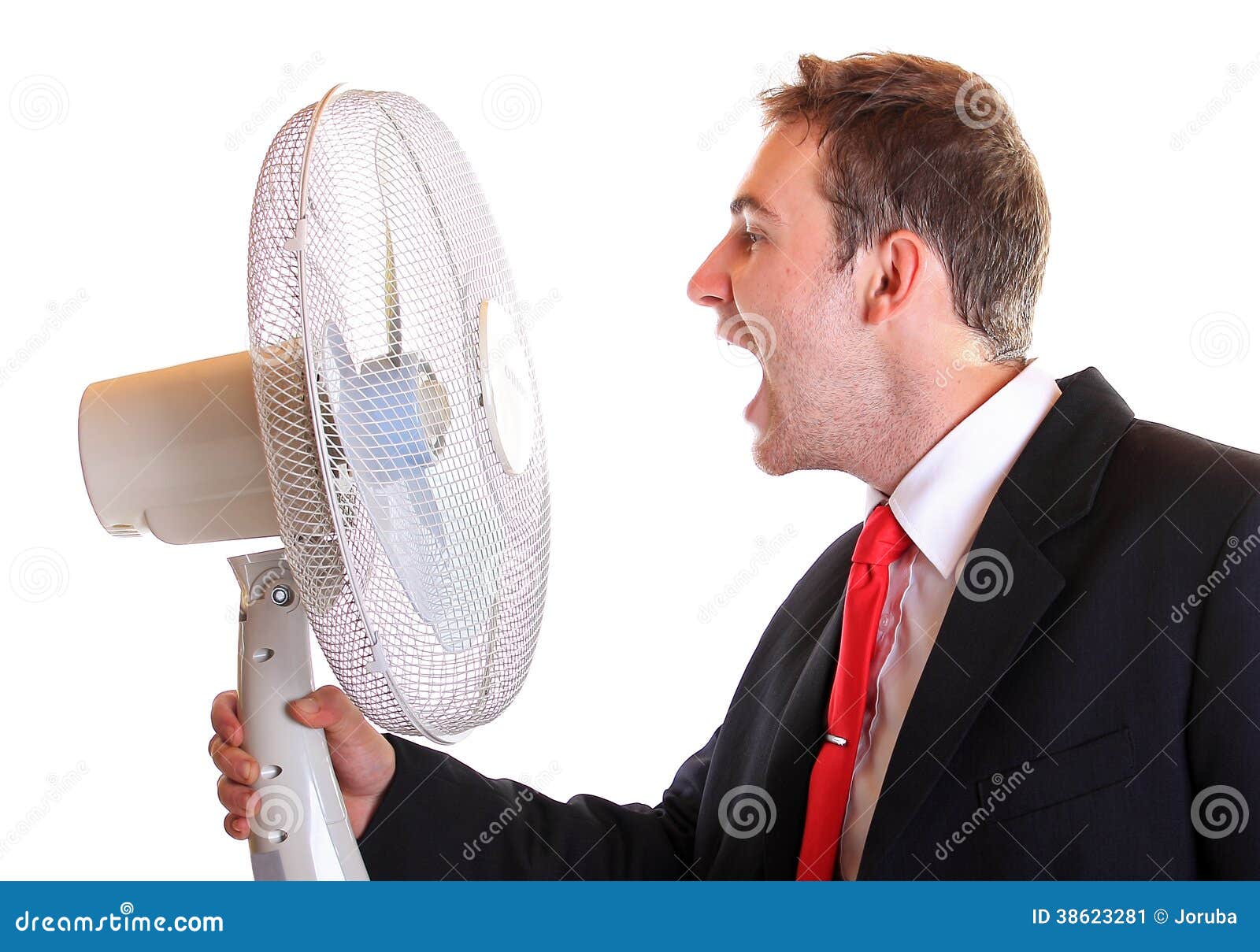 Young Man Shout Against Ventilator Stock Image - Image of nervous ...