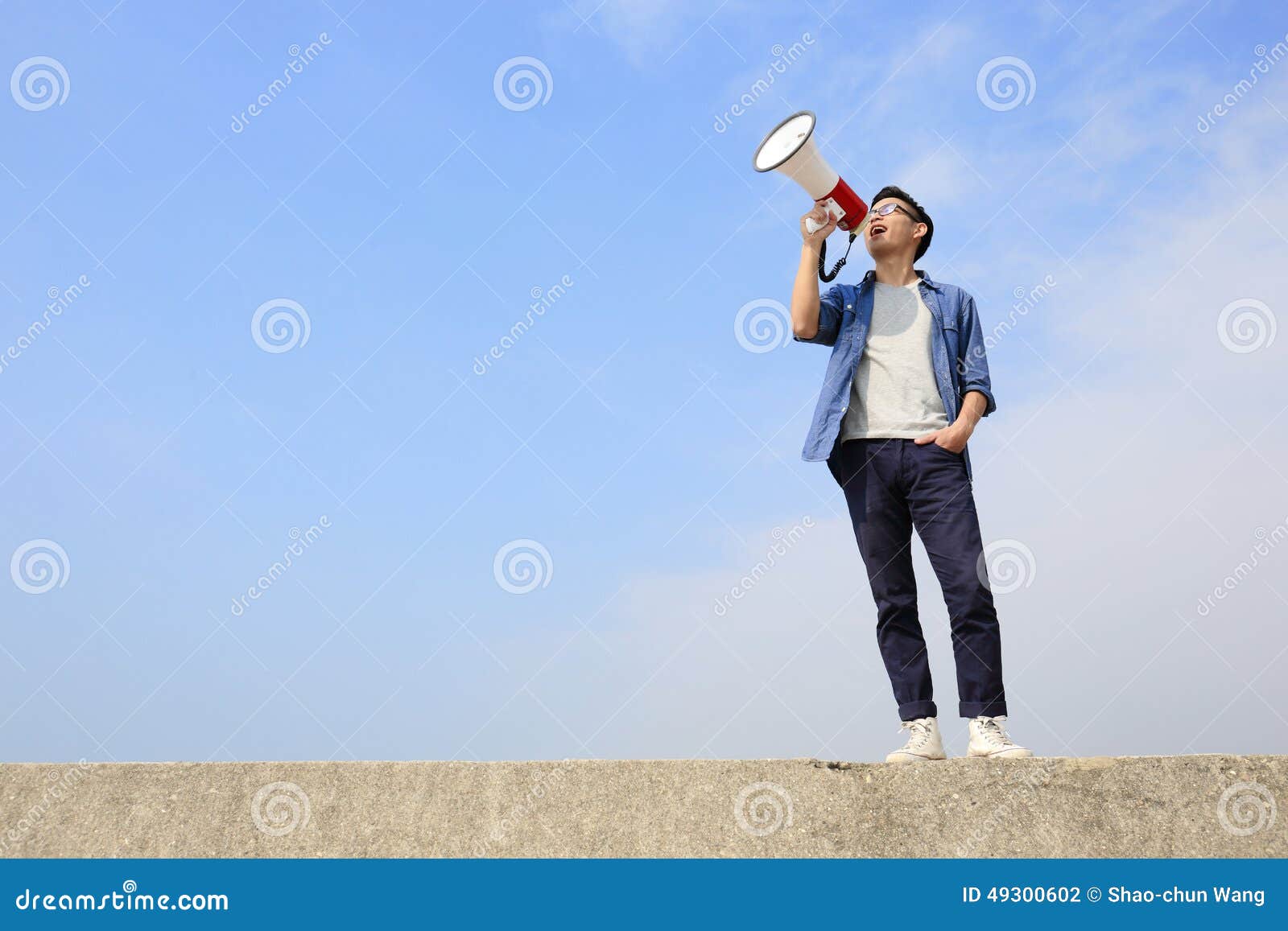 Young Man Shout Megaphone Royalty-Free Stock Photography ...