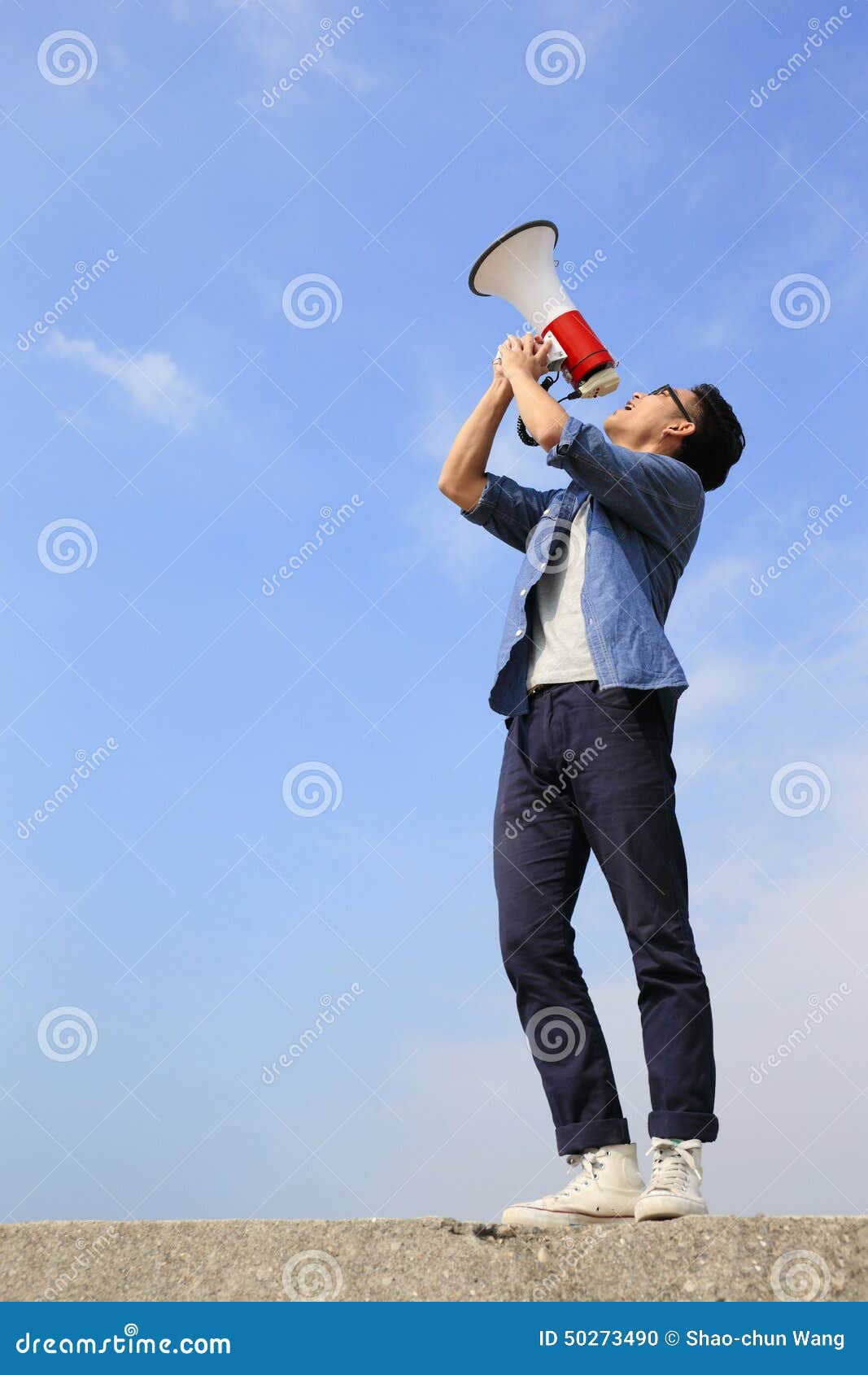 Young Man Shout Megaphone Royalty-Free Stock Photography ...