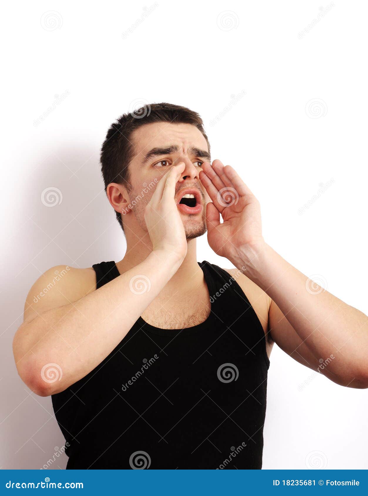 Young man shouting stock image. Image of male, hair, attractive - 18235681