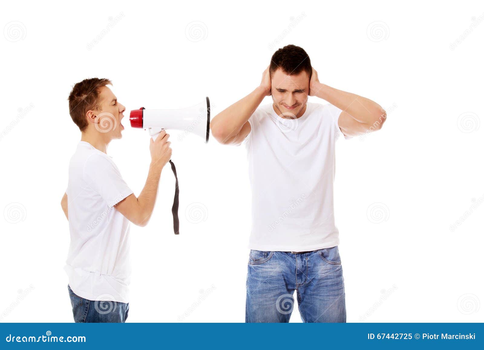 Young Man Shouting into a Megaphone Stock Image - Image of screaming ...